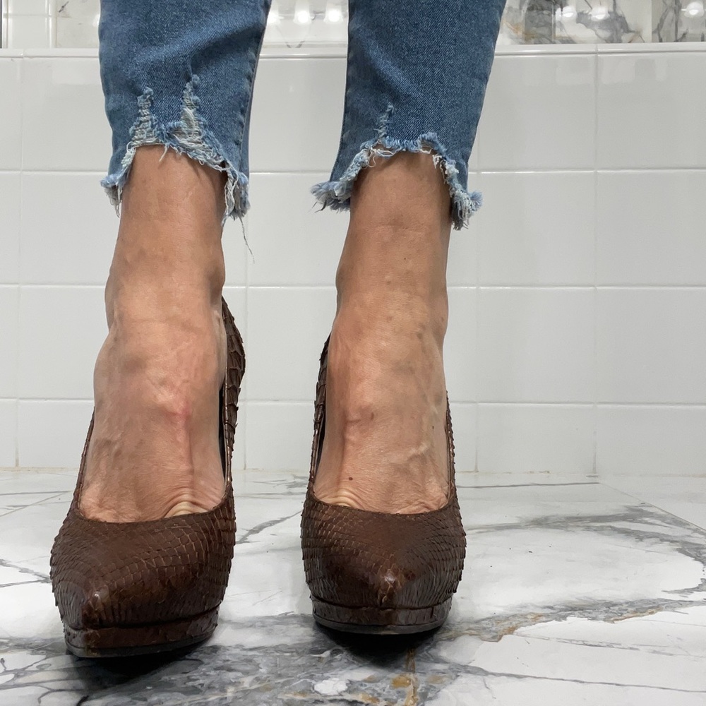 Original Versace Snake Skin (I Think??) Platform Heel… - Gem